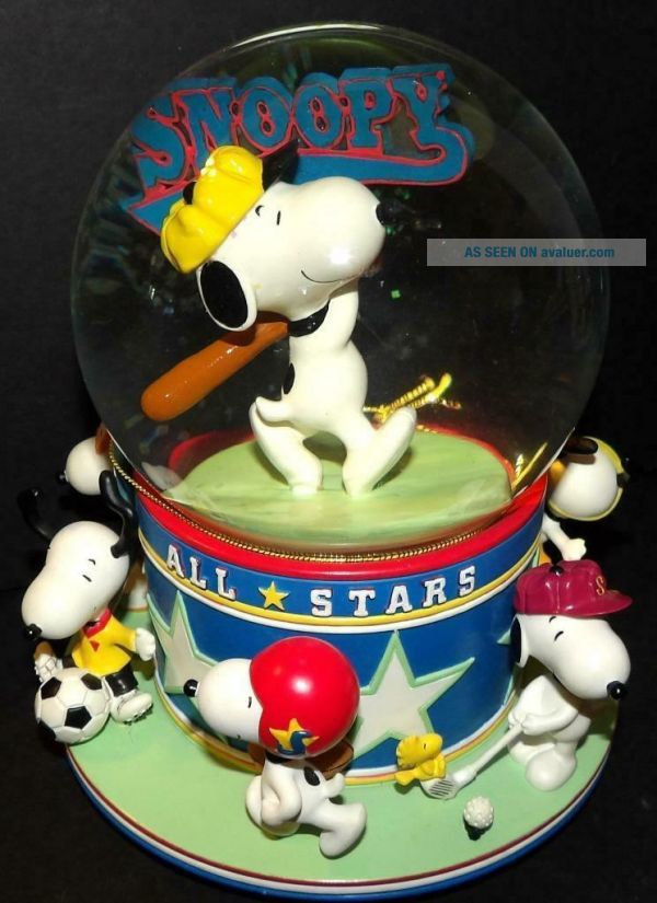 Westland Giftware PEANUTS BASEBALL SNOOPY SNOW GLOBE Musical Snowglobe ...