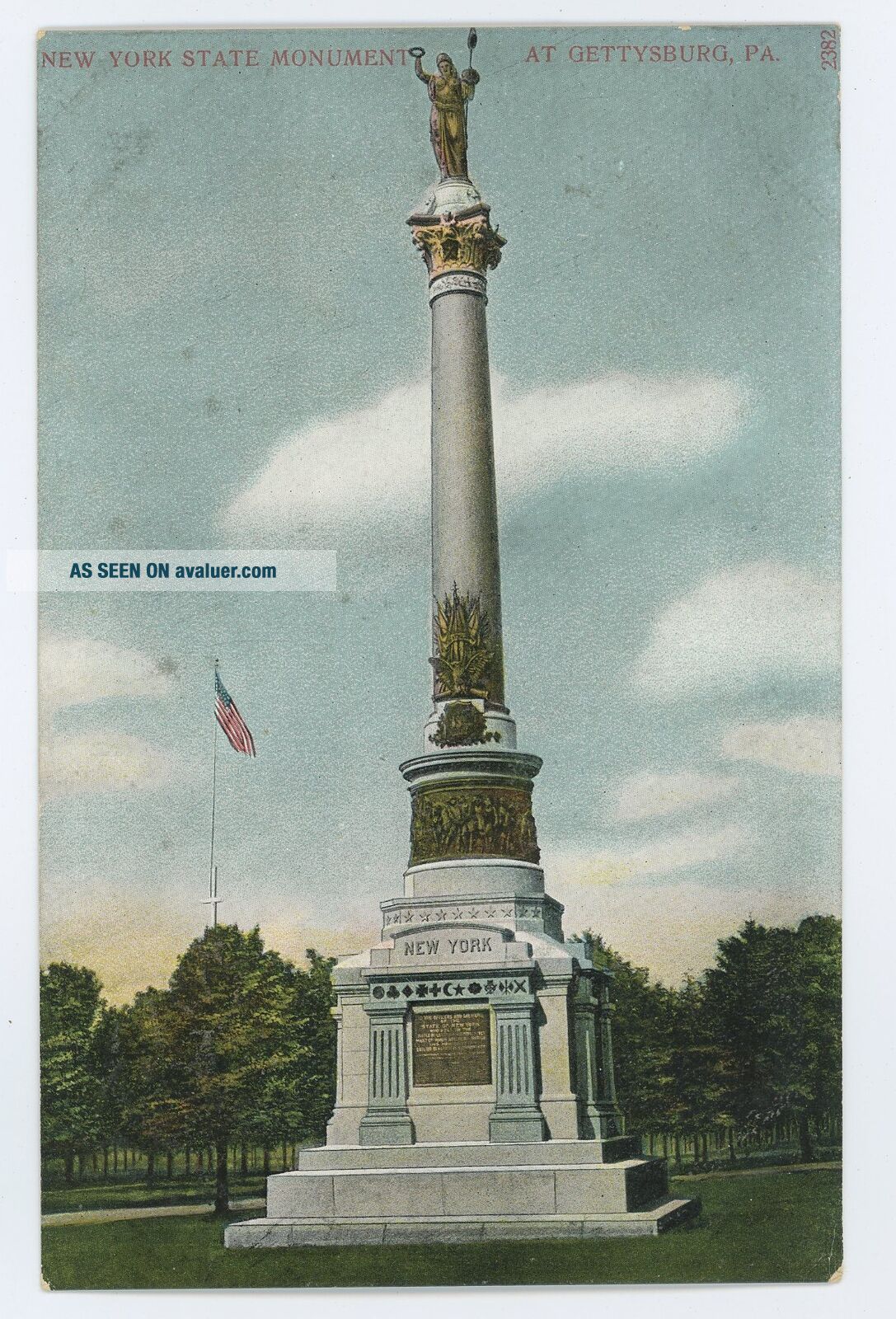 York State Monument GETTYSBURG PA Battlefield Vintage Civil War ...