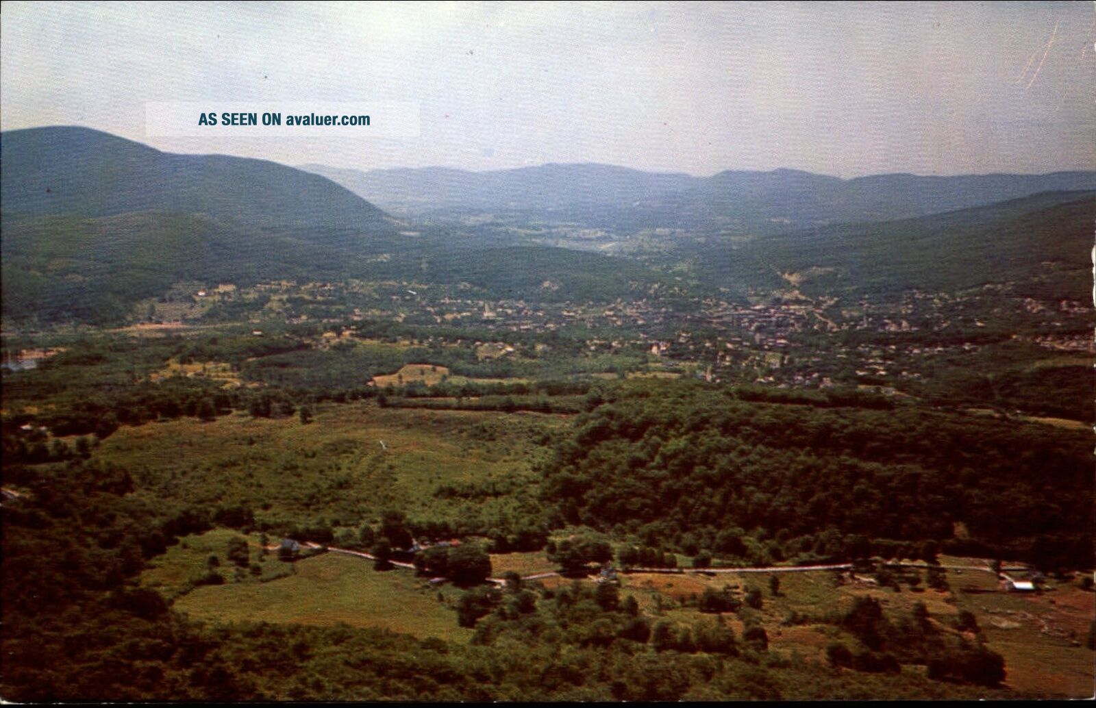 Aerial View Of North Adams From Mohawk Trail MA 1950 - 60s Vintage ...