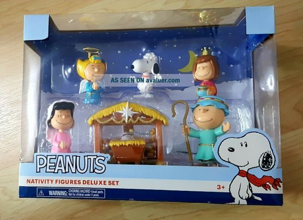 PEANUTS CHARLIE BROWN NATIVITY FIGURES DELUXE SET CHRISTMAS PAGEANT 7 ...