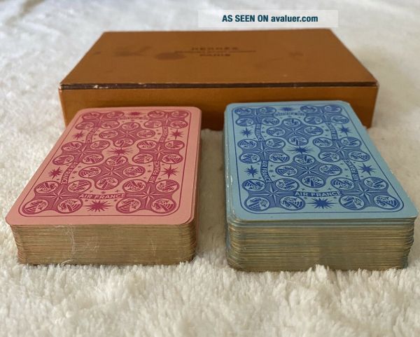 Vintage Hermes Playing Cards Two Decks - Gilded Edges Air France ...