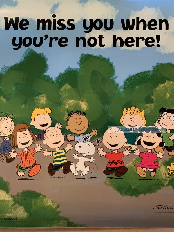 Peanuts Snoopy Rare 17x22 Poster We Miss You | #26512613