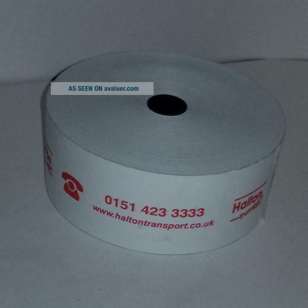 English Bus Ticket Roll Vintage British UK Ephemera Red White Halton ...