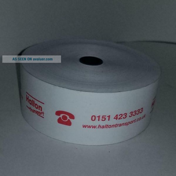 English Bus Ticket Roll Vintage British UK Ephemera Red White Halton ...