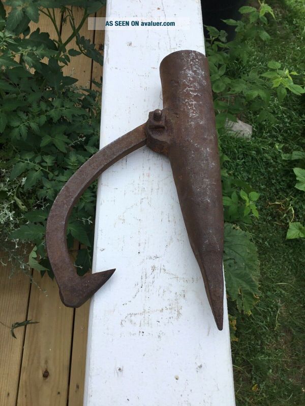 Maine Hand Forged 1 Piece Neck Cant Dog Cantdog Peavey Log Hook Logging ...