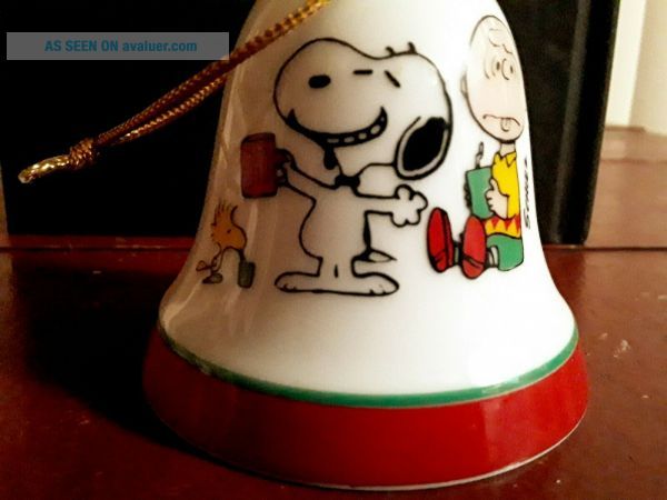 Peanuts Snoopy Charlie Brown Woodstock Christmas Bell Ornament 1965 UFS ...