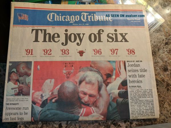 CHICAGO TRIBUNE June 15 1998 The Joy Of Six World Champion Bulls ...
