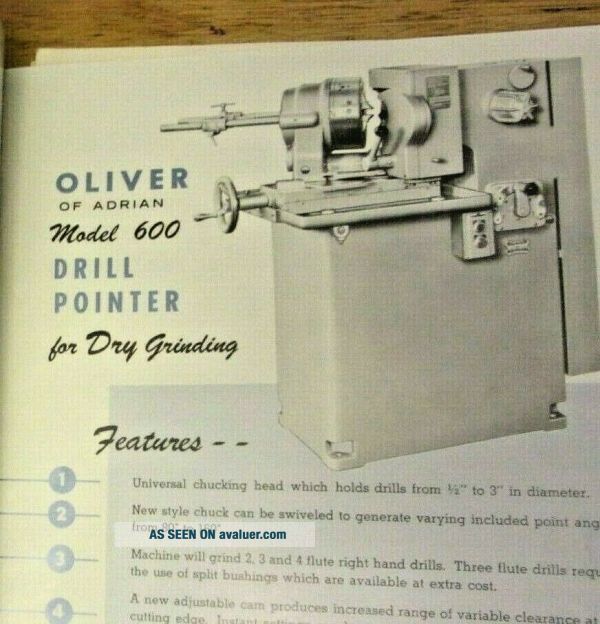 Oliver Of Adrian Instrument Co Michigan Booklet Precision Drill Point ...