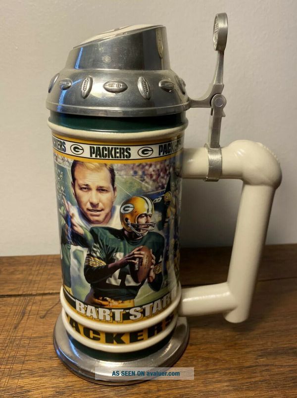 Bart Starr Green Bay Packers Danbury Collectors Stein Beer Mug NFL ...