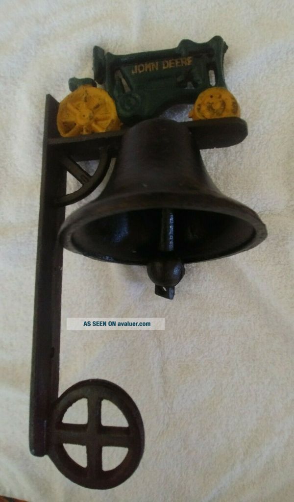 Old Cast Iron John Deere Porch Wall Mount Farm Barn Ranch Dinner ...