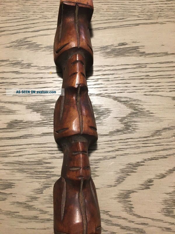 Vintage 40 " Tall Wood Carved Tiki Totem Fork & Spoon Wall Hanging ...