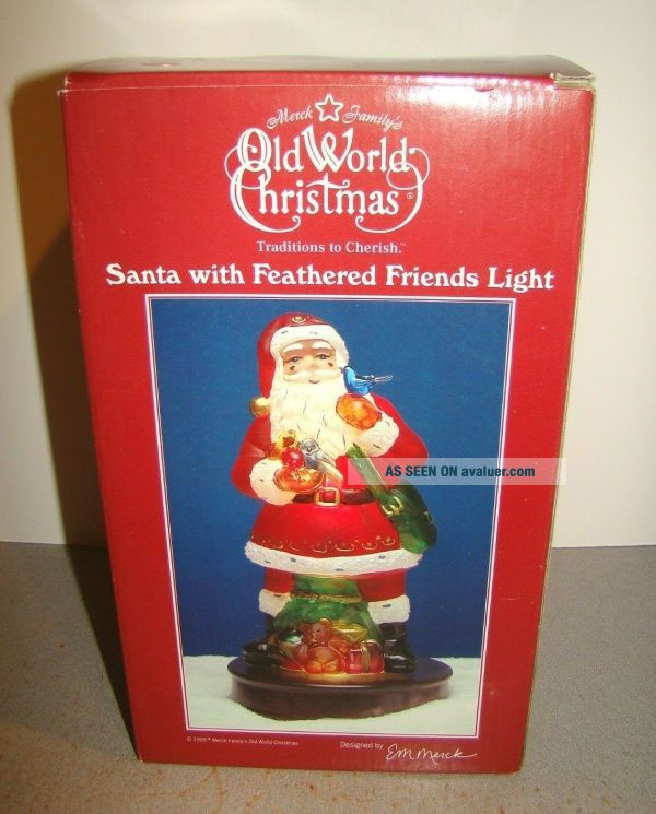 Merck Old World Christmas 1999 Santa With Feathered Friends Light Lamp ...