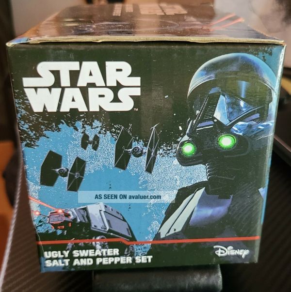 Disney STAR WARS Salt And Pepper Shaker UGLY CHRISTMAS SWEATER Rare NIB ...