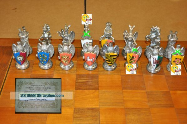 1 (one) Pawn Silver Plate FRANKLIN COAT OF ARMs Royal Chess Set ...