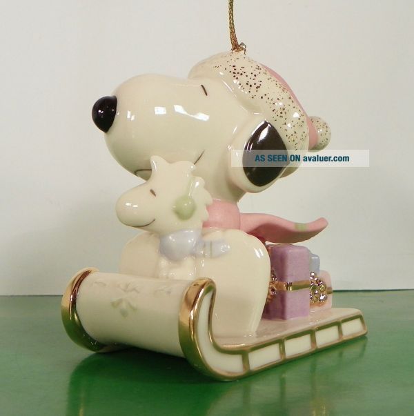 2002 Lenox Peanuts SNOOPY ' S SLEDDING ADVENTURE Christmas Tree ...