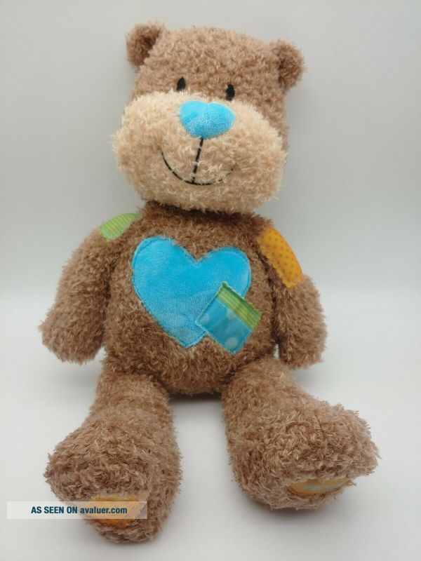 Hallmark Bear Until We Hug Again Record Voice Plush Brown Blue Heart ...