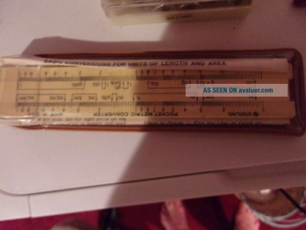 VintagSterling Pocket Plastic Slide Rule METRIC CONVERTER With Case And ...