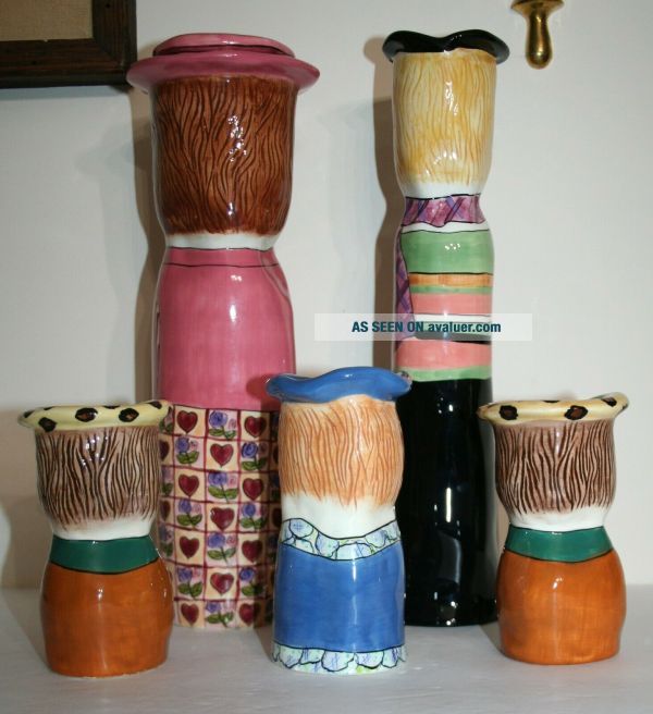 5 Vintage Susan Paley Ganz Bella Casa Vases Candle Holder Hedy Vanessa ...