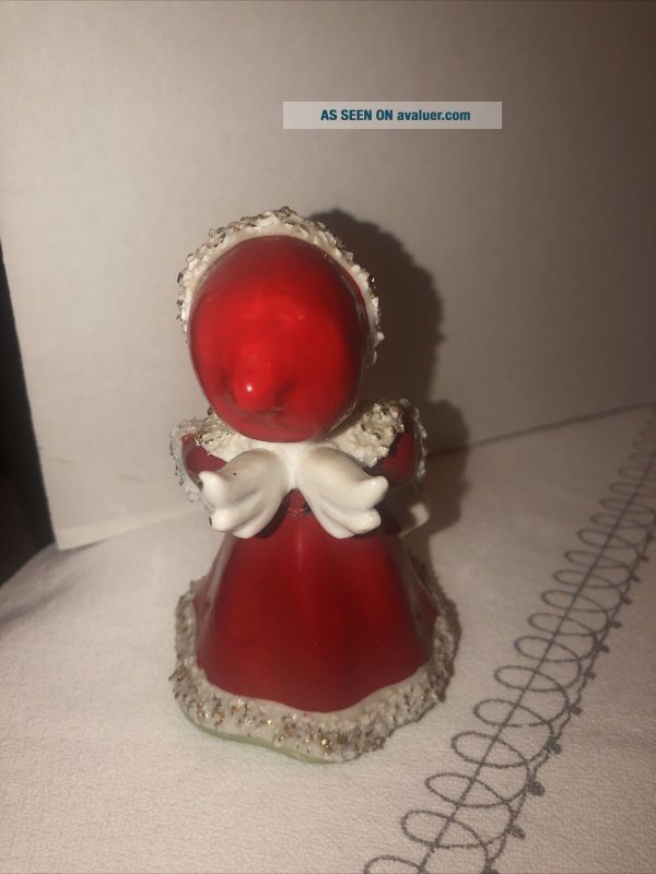 Vintage Christmas Lefton Spaghetti Trim Angel Bell Girl W/ Gifts ...