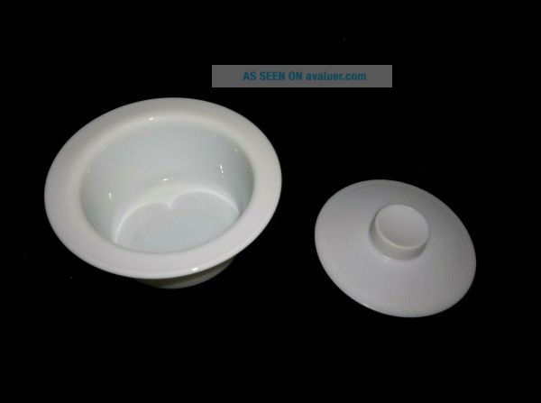 Vintage Corning Pyrex Solid White Milk Glass Round Butter Dish With ...