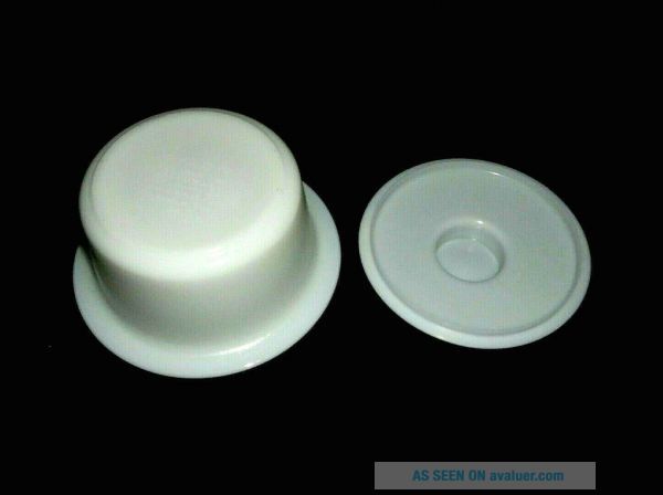 Vintage Corning Pyrex Solid White Milk Glass Round Butter Dish With ...