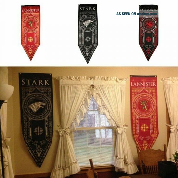 Game Of Thrones House Stark Targaryen Lannister Banner Wall Hanging ...