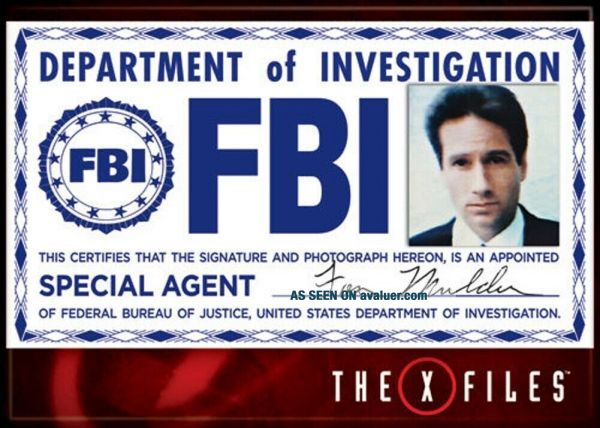 X - Files Mulder FBI Badge Photo Magnet | #36283856