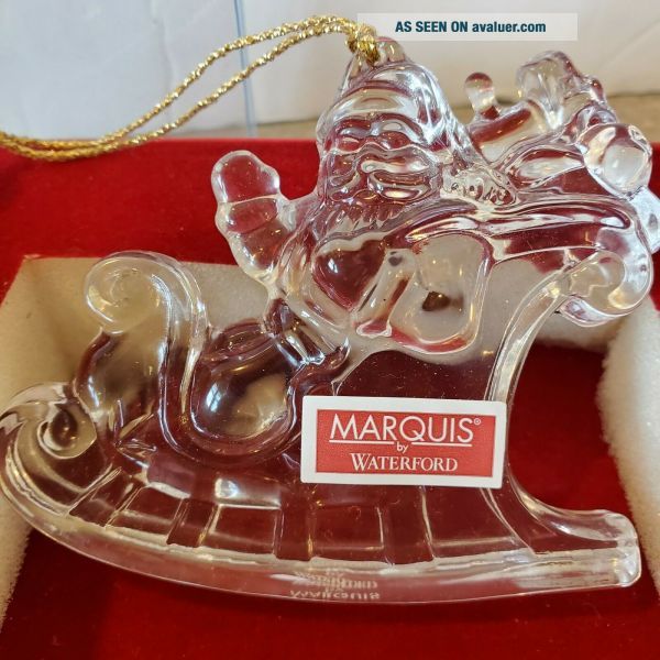 Waterford Marquis Santa Claus In Sleigh Crystal Christmas Ornament ...
