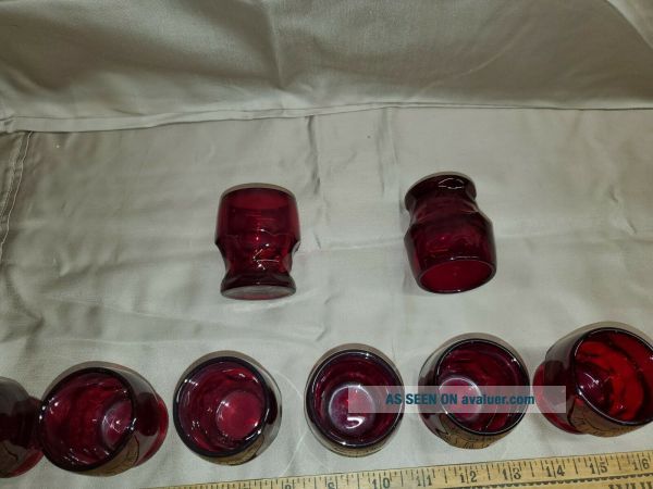 Vintage 80 ' S Fostoria Glass Ruby Red 8 Whiskey Glasses/Shot Glass ...
