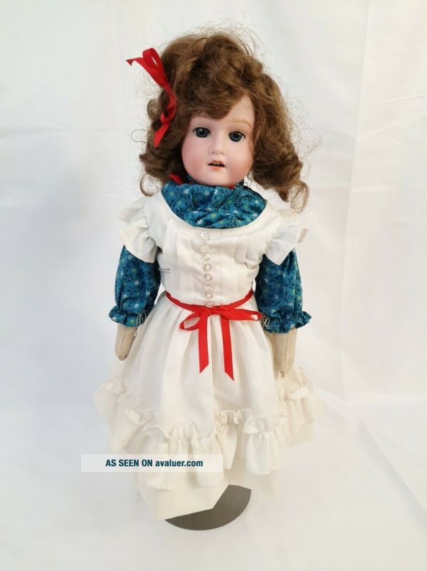 Antique Morimura Brothers Japan Bisque Head Doll W/ Leather Body Open ...