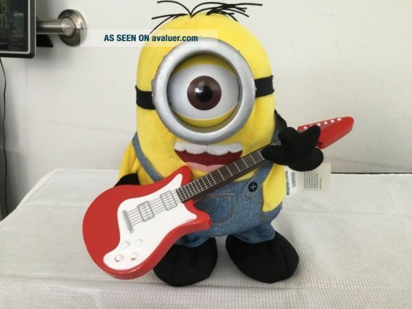 Despicable Me Minions Rock N Roll Guitar Stuart Animated Singing Plush ...