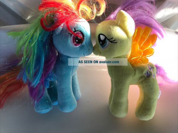 2 TY My Little Pony Stuffed Plush Rainbow Dash Fluttershy Beanie Babies ...