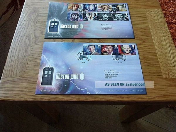 2 COVERS 2013 - 50th ANIV DOCTOR WHO 1st ISSUE FIRST DAY COVERS ROYAL ...