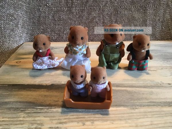 Calico Critters/Sylvanian Families Waters Beavers Family With RARE ...
