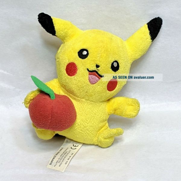 Pokemon Pikachu With Apple Plush Toy Stuffed Animal Hasbro Nintendo ...