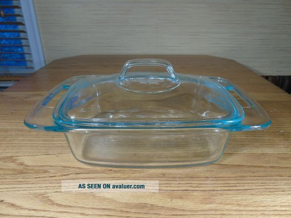 Pyrex 2 Quart Clear Glass Casserole Dish With Handles And Lid ...