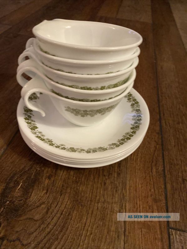Vintage Corelle Crazy Daisy Spring Blossom Green Dinnerware Cup And ...