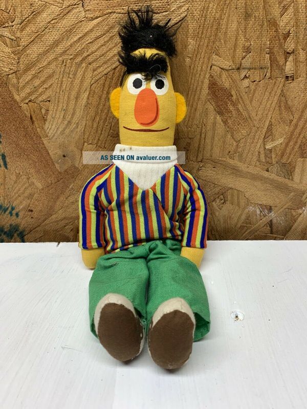 Knickerbocker Sesame Street Bert Plush 10” Vintage Stuffed Animal Toy ...