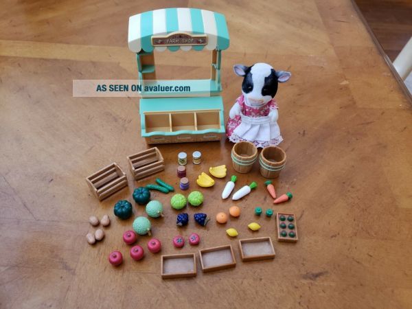 Calico Critters Vintage Farm Shop Market Stall With Buttercup Cow ...