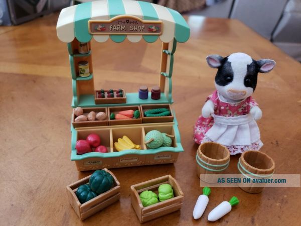 Calico Critters Vintage Farm Shop Market Stall With Buttercup Cow ...