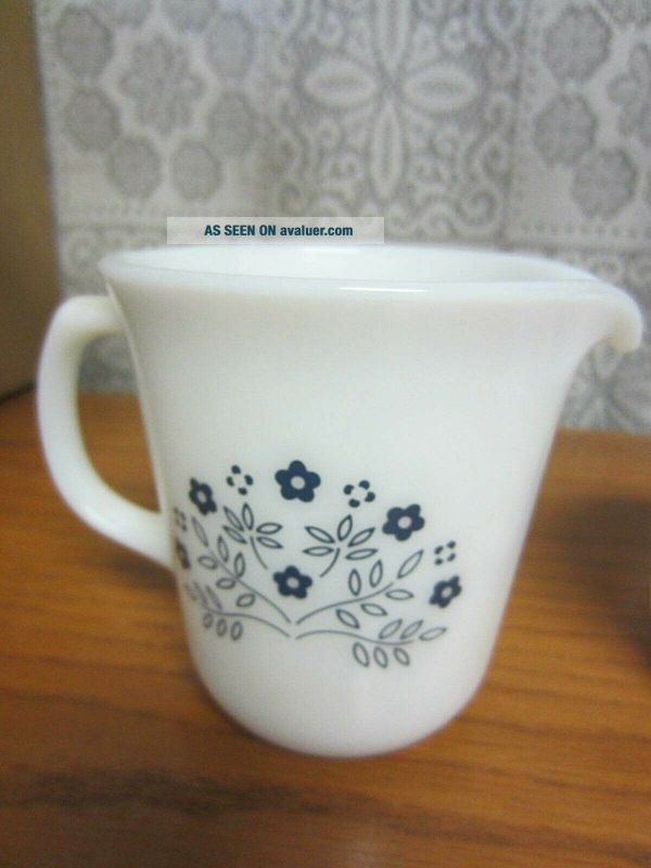 VINTAGE PYREX CREAMER AND SUGAR BOWL SUMMER IMPRESSIONS DARK BLUE ...