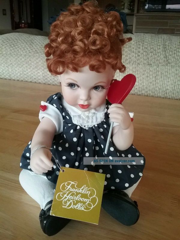 FRANKLIN " I LOVE LUCY " BABY DOLL PORCELAIN LUCILLE BALL POLKA DOT ...