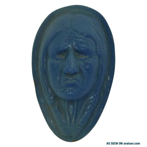 Van Briggle Pottery Late Teens Blue Native American Indian Paperweight ...