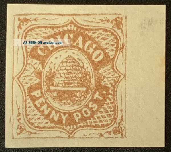 L3/27 US Local STAMP 3L1 Chicago Penny Post MNHNG? Great Very Jumbo ...