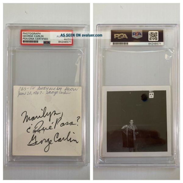 Comedian George Carlin Signed Autograph 1967 Candid B&W Photo PSA DNA ...