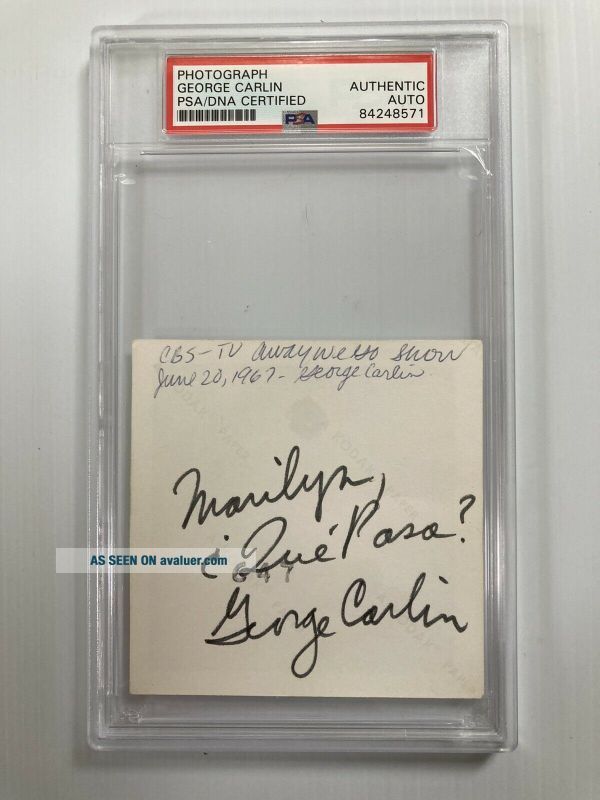 Comedian George Carlin Signed Autograph 1967 Candid B&W Photo PSA DNA ...