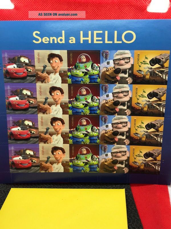 20 Pixar Send A Hello 2011 Forever Stamps Full Sheet Disney Pixar S/H ...