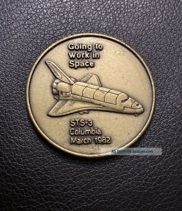 Columbia STS - 3 Columbia Space Shuttle Nasa 1982 Work In Space Coin ...