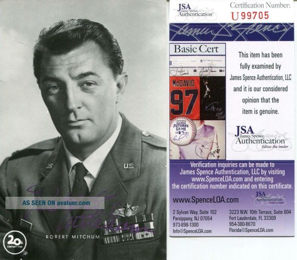 Robert Mitchum Autograph Actor In Thunder Road Signed Photo Jsa ...