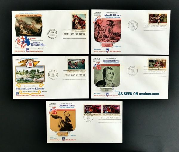 US FDC American Revolution Bicentennial Fleetwood First Day Covers ...